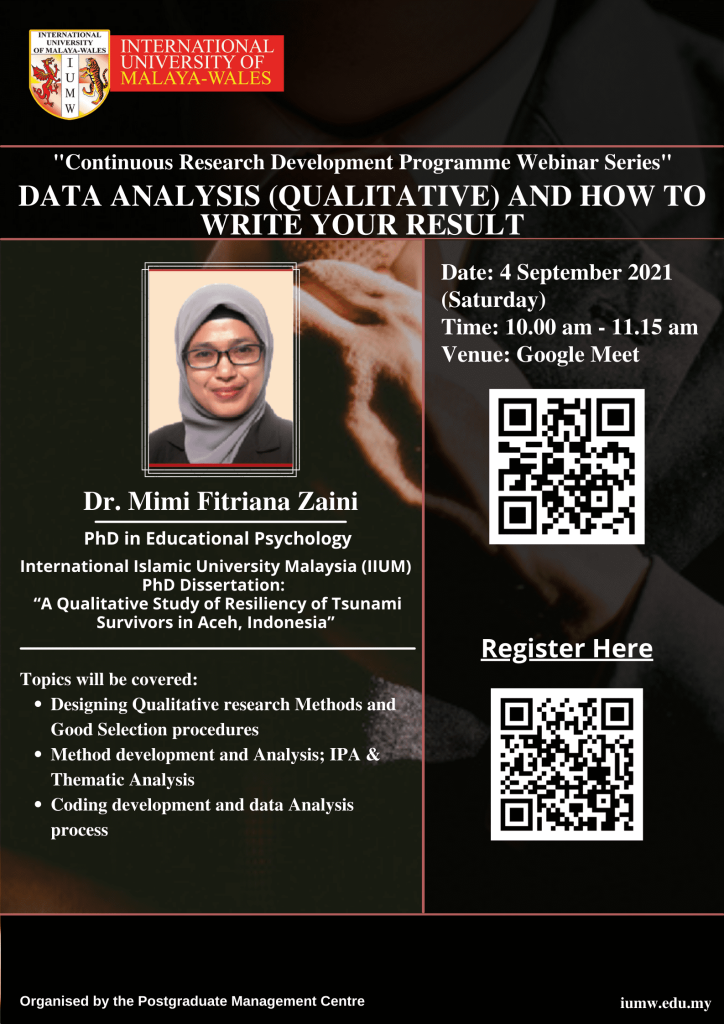 Continuous Research Programme Webinar Series: Data Analysis ...